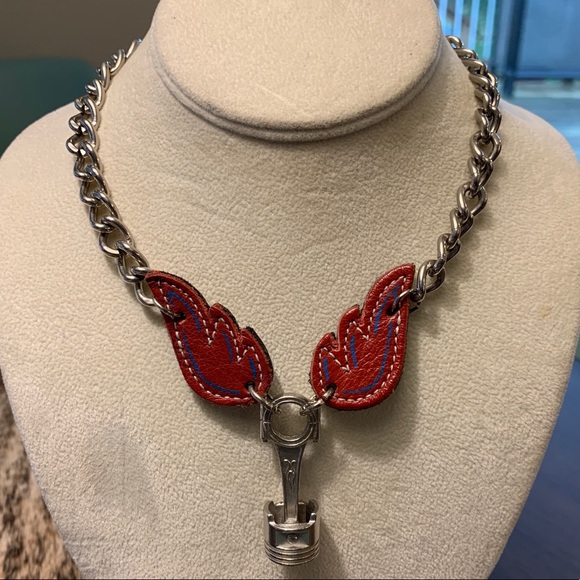 Jewelry | Biker Style Piston Leather Wing Chain Necklace | Poshmark